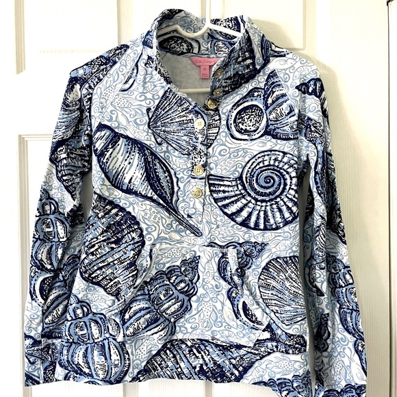 Lilly Pulitzer | Tops | Lilly Pulitzer Blue Seashell Sweatshirt | Poshmark